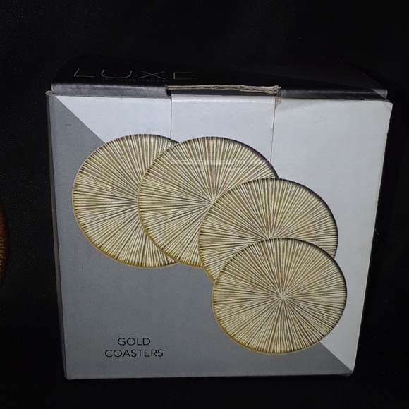 Luxe by Godinger | Accents | Luxe By Godinger Gold Coasters 4 Pieces | Poshmark